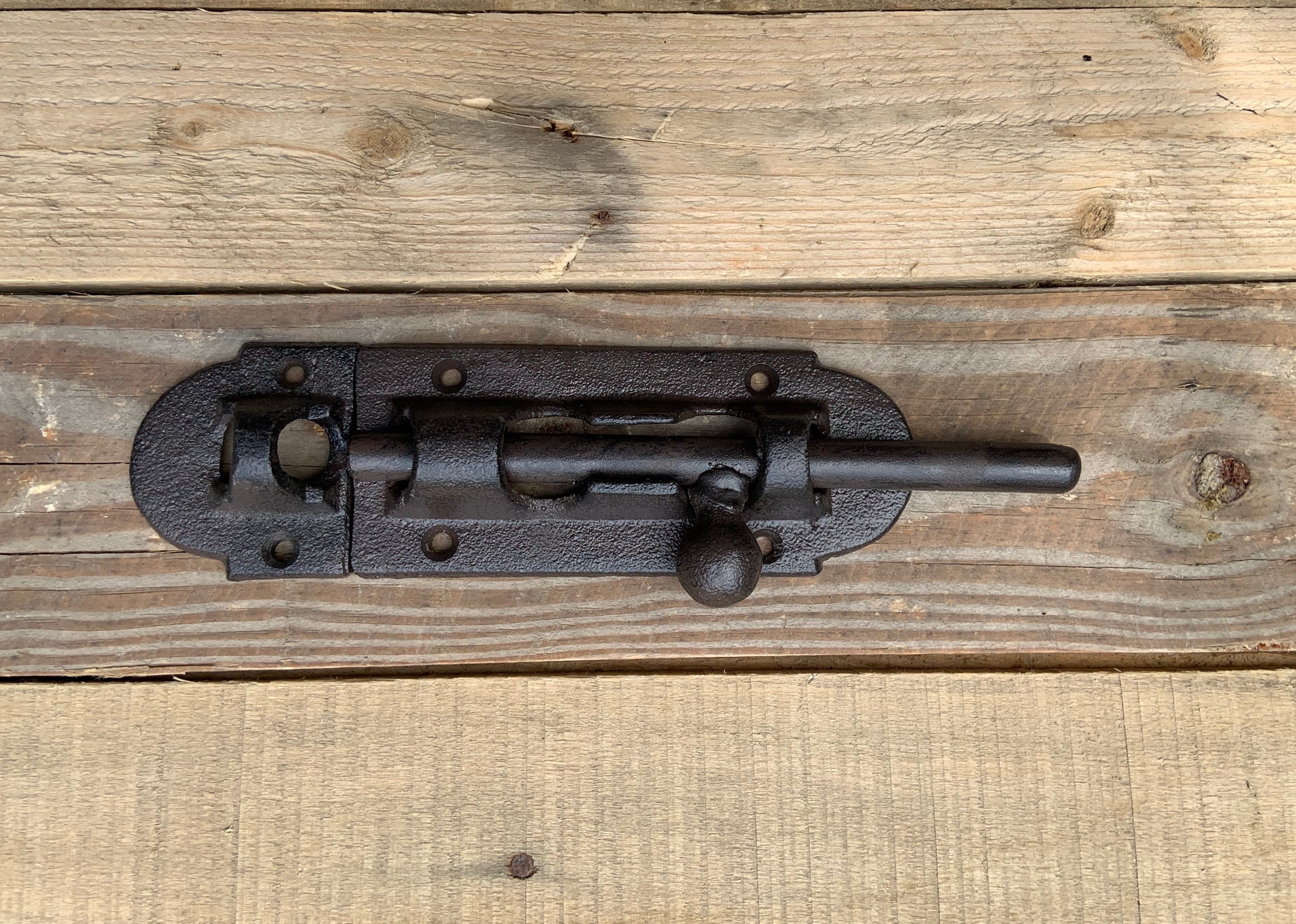 Slide Bolt Garden Gate Lock Barn Door Latch / Large Cast Iron Lock ...