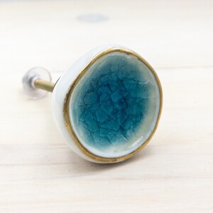 Ceramic Drawer Knob, Sea Glass Cabinet Pull Crackle Glazed, Dresser Knob, Door Hardware ...