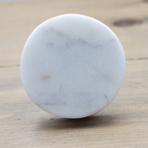White Stone Cabinet Knob With Veining, Dresser Knob, Drawer Pull, Natural Marble Granite Style ...