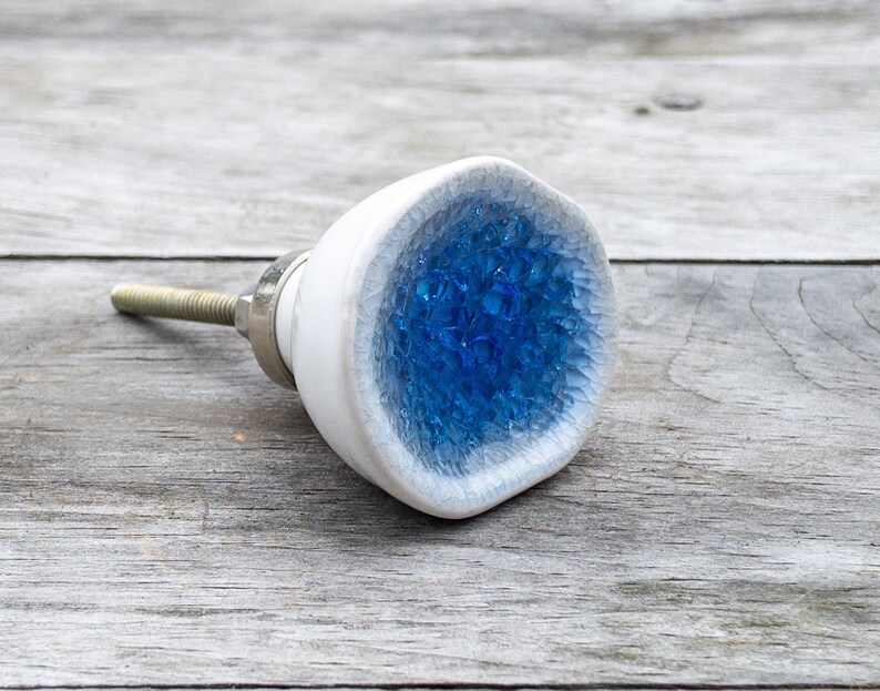Ceramic Drawer Knob Sea Glass Cabinet Pull Crackle Glazed - Etsy