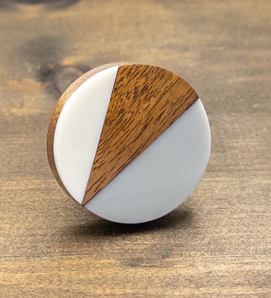 Unique Cabinet Knob, Modern Drawer Pull, Geometric Art Deco Dresser Knob, White and Light Grey ...