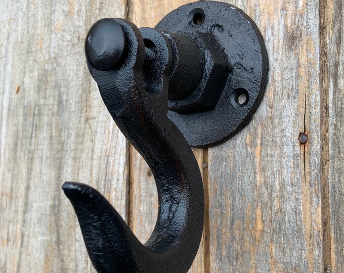 Cast Iron Hook Industrial Wall Hook / Black Metal Heavy Duty - Etsy