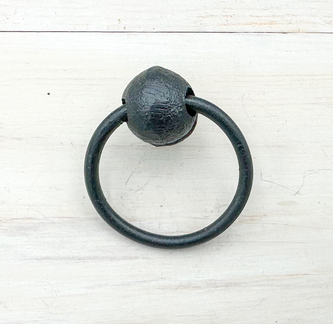 Black Cast Iron Ring Pull: Dresser Drawer Cabinet Knob - Etsy