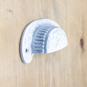White Cup Pull, Cast Iron D Style Dresser Handle, Cupboard Cabinet Cup ...