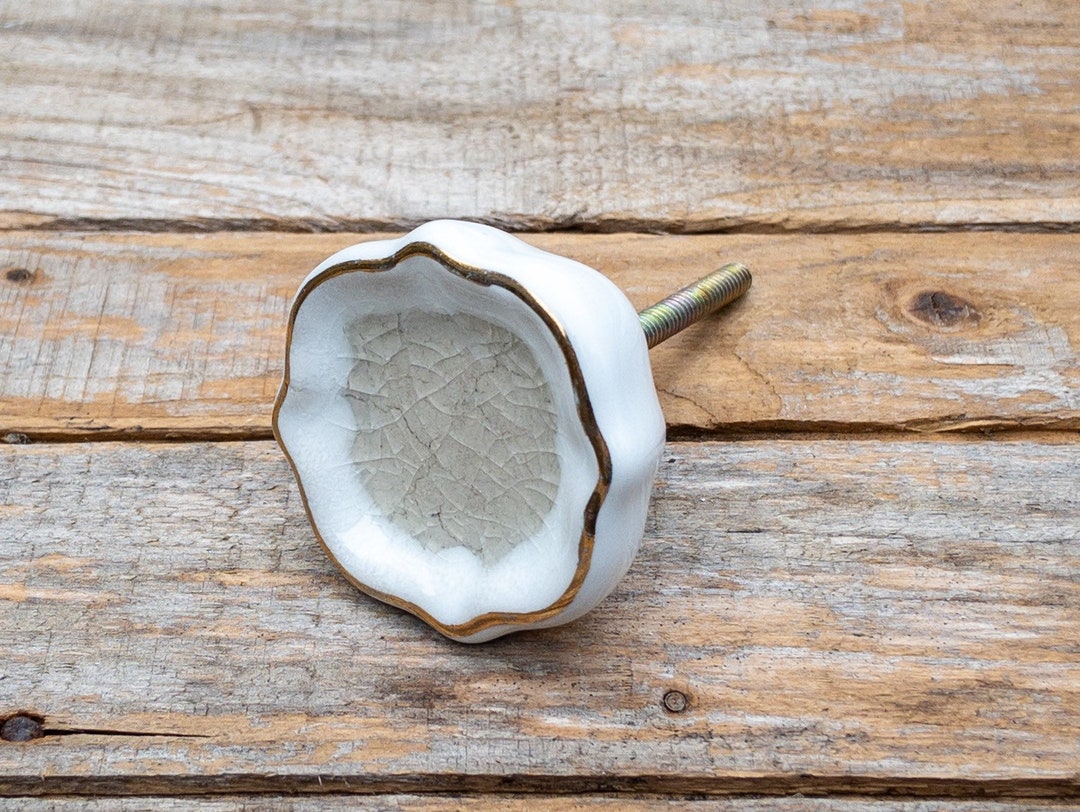 Ceramic Drawer Knob, Sea Glass Cabinet Pull Crackle Glazed, Dresser Knob, Door Hardware - Pin ...