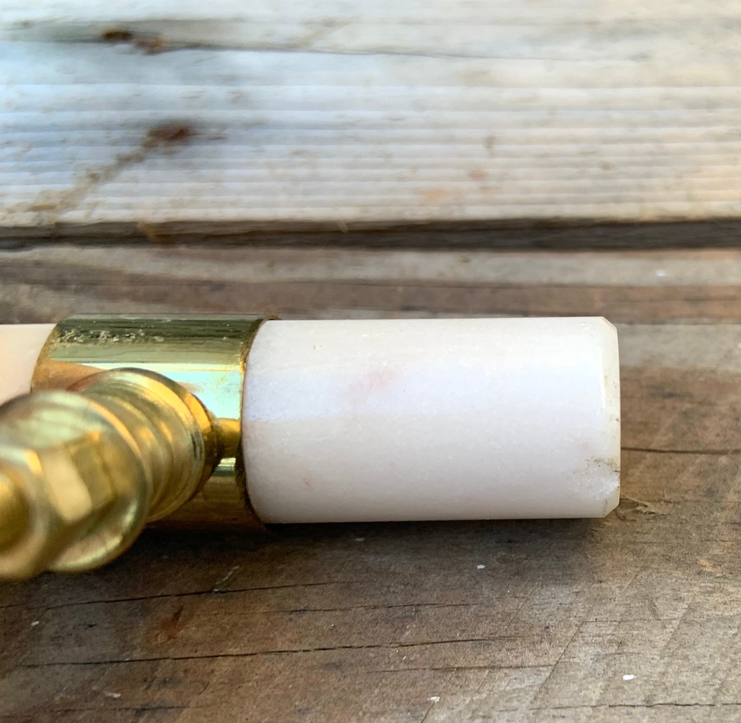 2nds Stone Handle Marble White With Brass Round Drawer - Etsy
