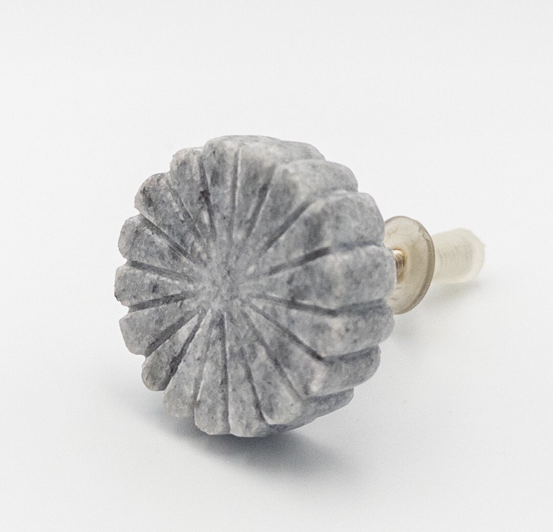 Stone Cabinet Knob, Dresser Knob, Grey Granite Drawer Pull, Natural ...