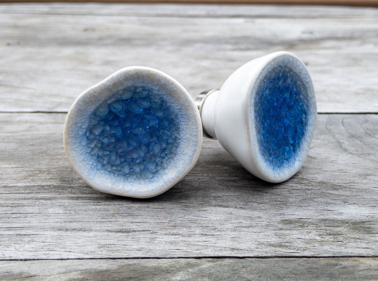 Ceramic Drawer Knob Sea Glass Cabinet Pull Crackle Glazed - Etsy