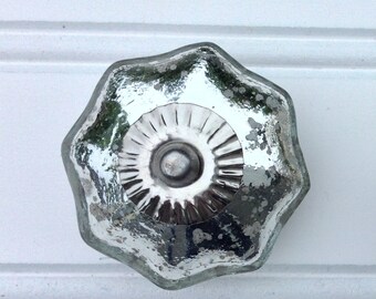 Silver Glass Knob Dresser Drawer Pull Mercury Mirror Cabinet | Etsy