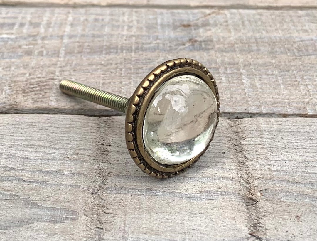 Cabinet Knob, Mercury Glass Dresser Knob Drawer Pull, Silver Glass ...