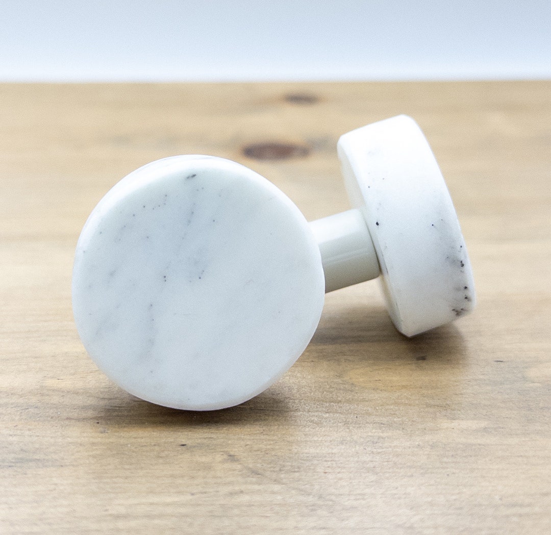 White Stone Cabinet Knob With Resin Spacer, Dresser Knob, Drawer Pull ...