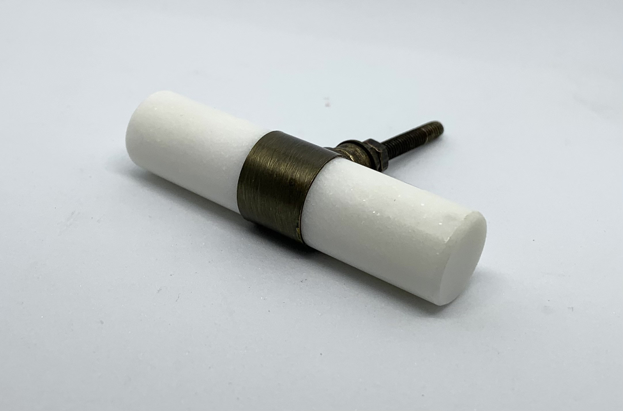 Stone Dresser Knob Unique Drawer Pull Handle Marble White - Etsy