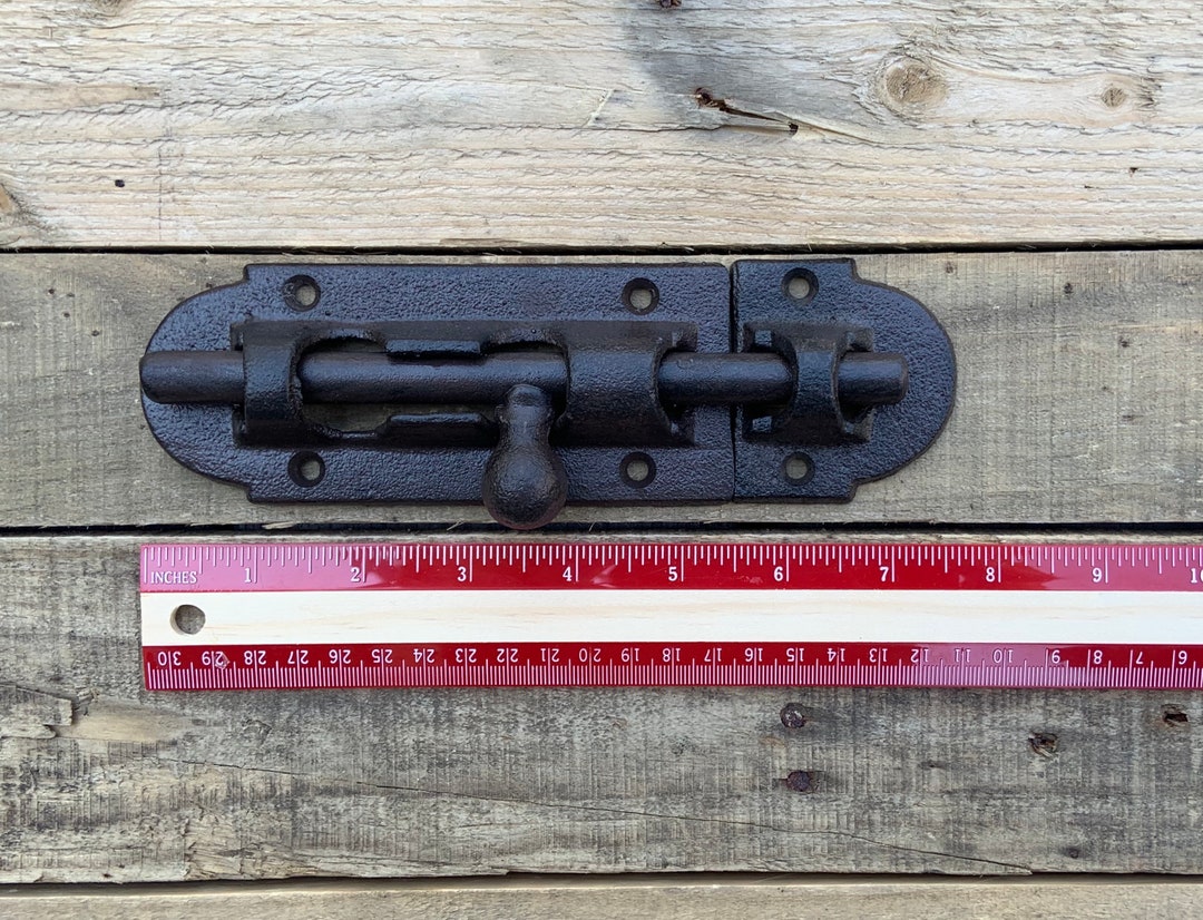 Slide Bolt Garden Gate Lock Barn Door Latch / Large Cast Iron Lock ...