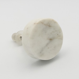 White Stone Cabinet Knob With Veining, Dresser Knob, Drawer Pull, Natural Marble Granite Style ...