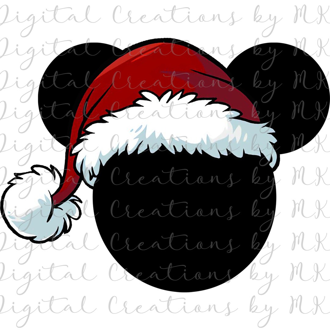Santa Mickey Ears PNG 300 Dpi File - Etsy