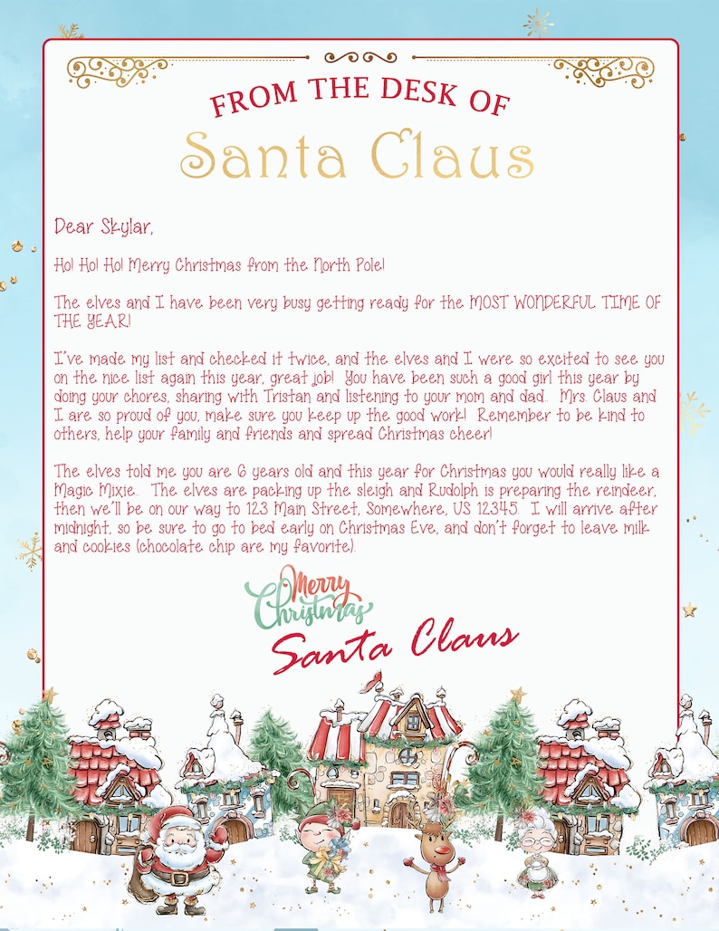 North Pole Bundle Package Letter From Santa Nice List - Etsy
