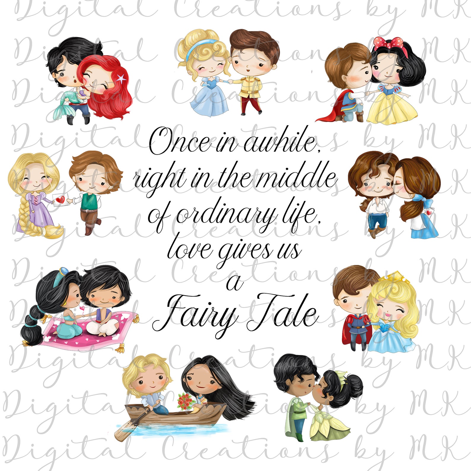 Princesses Once in Awhile Love PNG 300 Dpi Digital File - Etsy