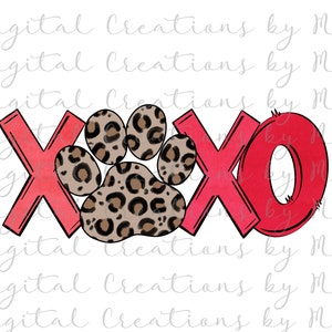 Valentine Paw Print XOXO, PNG 300 Dpi, SVG, Digital File, Instant ...