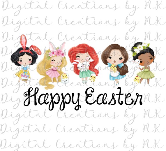 Happy Easter Princesses PNG 300dpi Digital File | Etsy