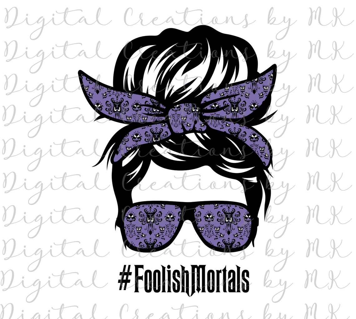 The Haunted Mansion Messy Hair Bun Foolish Mortals PNG 300 - Etsy