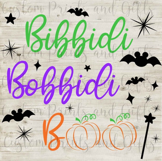 Bibbidi Bobbidi BOO Halloween PNG 300 Dpi | Etsy