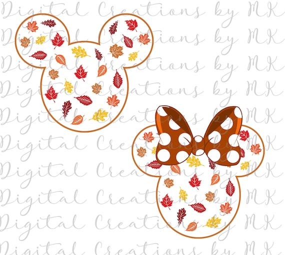 Mickey & Minnie Fall Ears PNG Files 300 Dpi Sublimation | Etsy