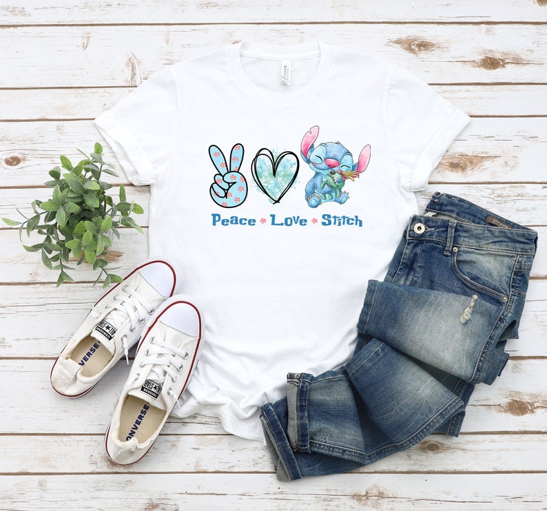Peace Love Stitch, PNG 300dpi, Digital File, Watercolor, Instant ...