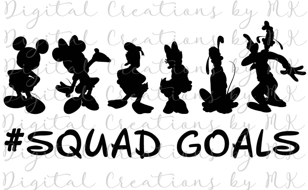 Mickey Mouse Squad Goals PNG 300 Dpi, SVG File Cricut, Instant Download ...