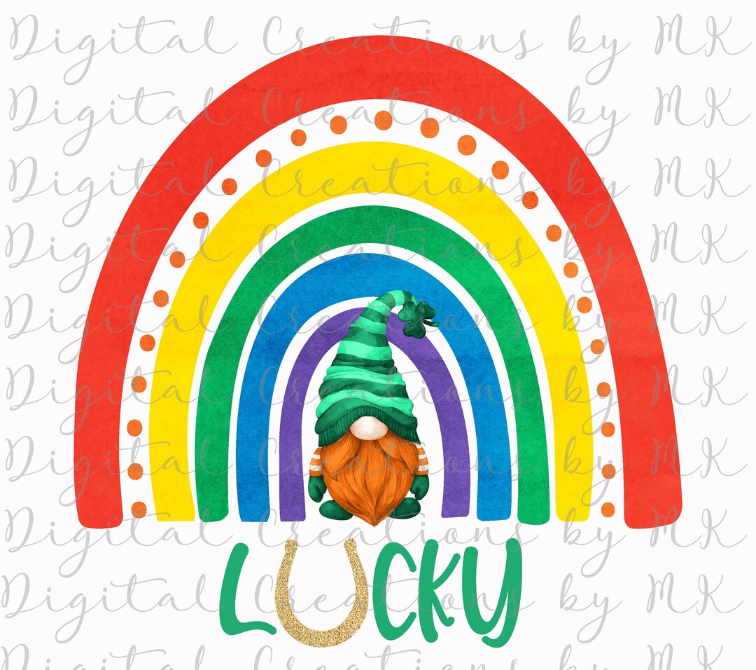 St Patrick's Day Gnome, Rainbow, Lucky, PNG 300 Dpi, Sublimation ...