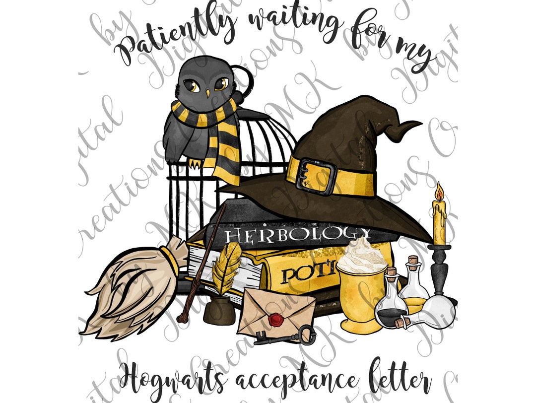 Yellow Wizard, Patiently Waiting Letter W/owl, PNG File, 300 Dpi, Decal ...