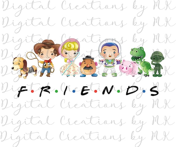FRIENDS Toy Story PNG 300 Dpi Watercolor Digital File - Etsy