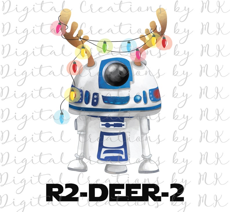 Star Wars Christmas R2D2 PNG 300 Dpi Digital File - Etsy