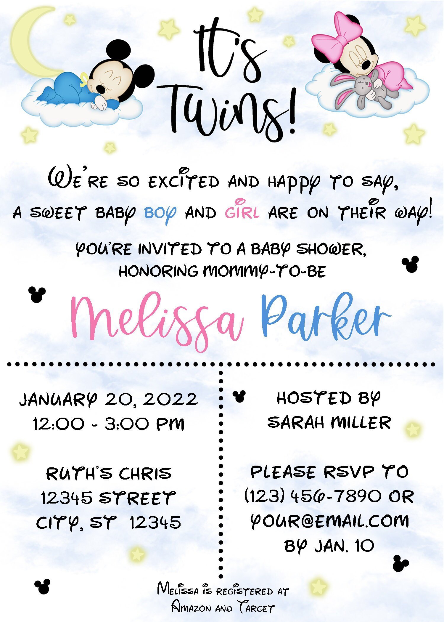 Mickey Mouse And Minnie Mouse Baby Shower