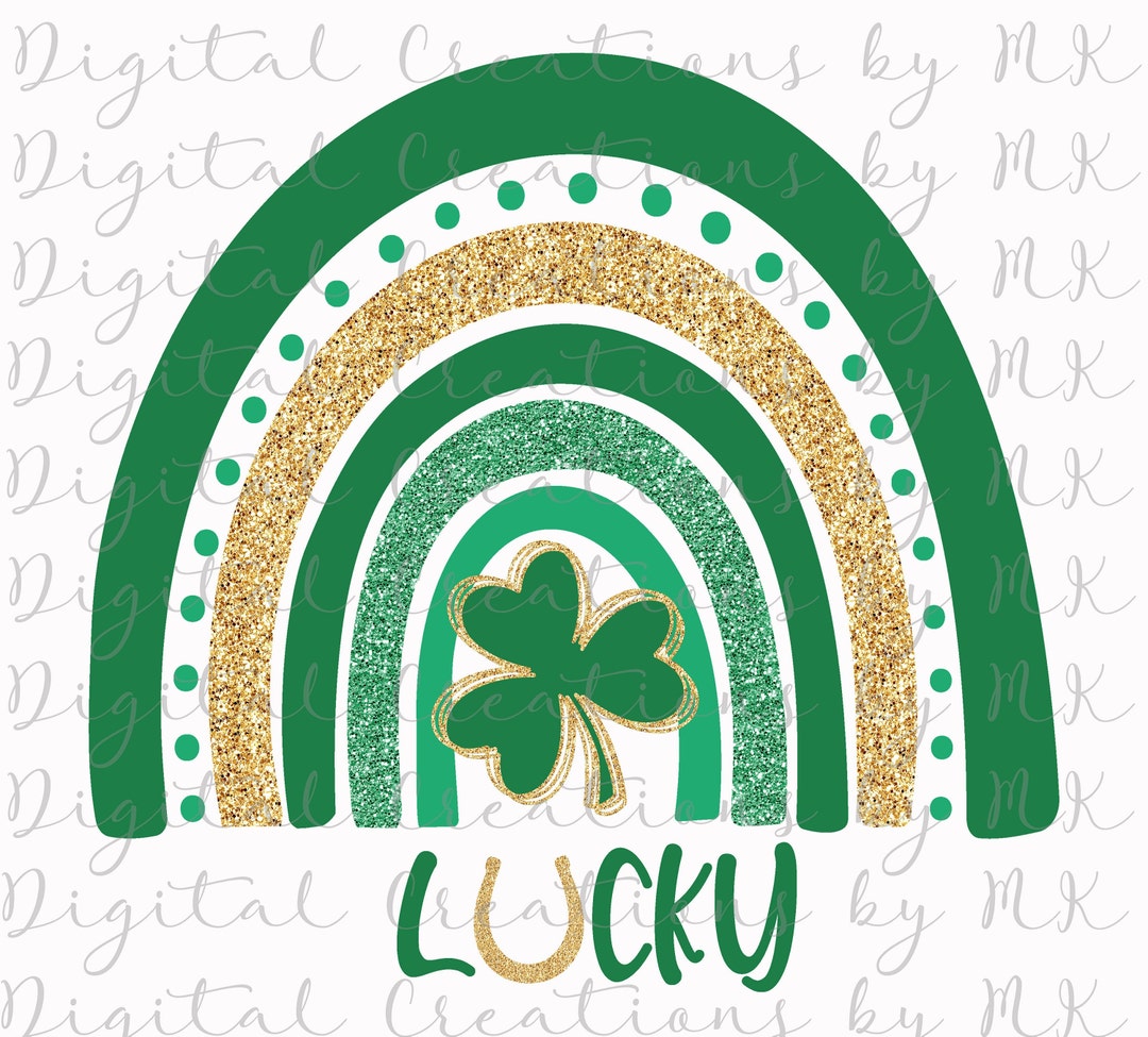 St Patrick's Day Rainbow, Lucky, PNG 300 Dpi, Sublimation, Digital File ...