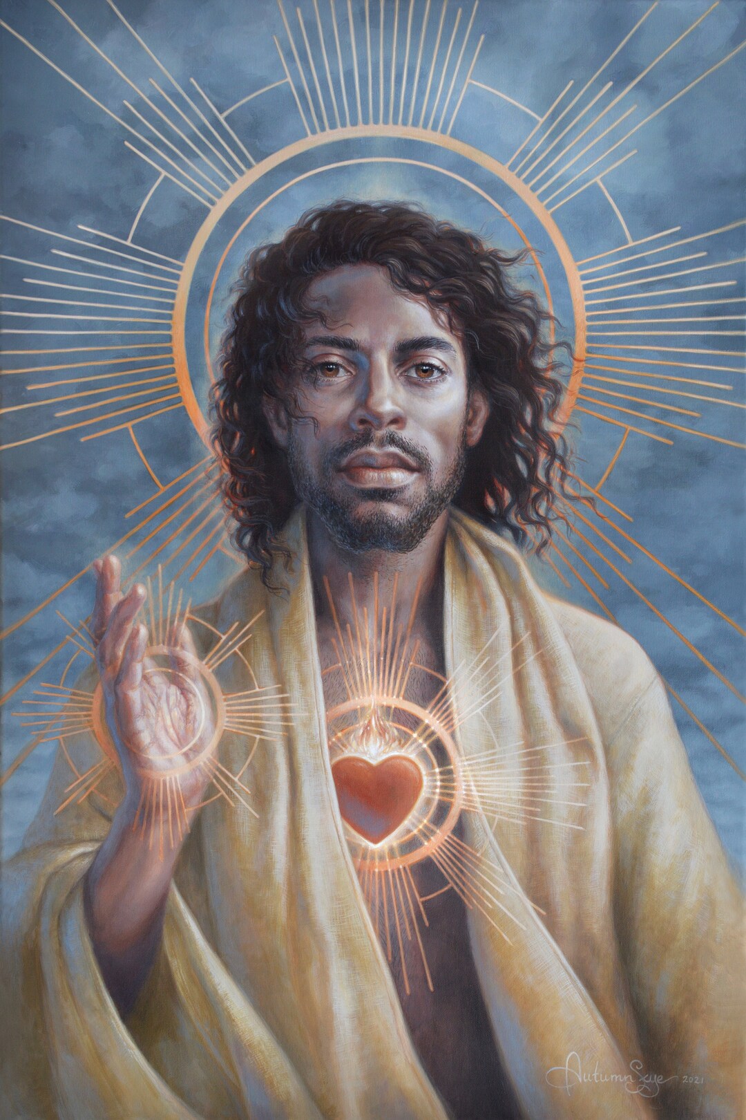 PAPER PRINT (archival) "divine Humanity" by Autumn Skye 17"x22" Ultra ...