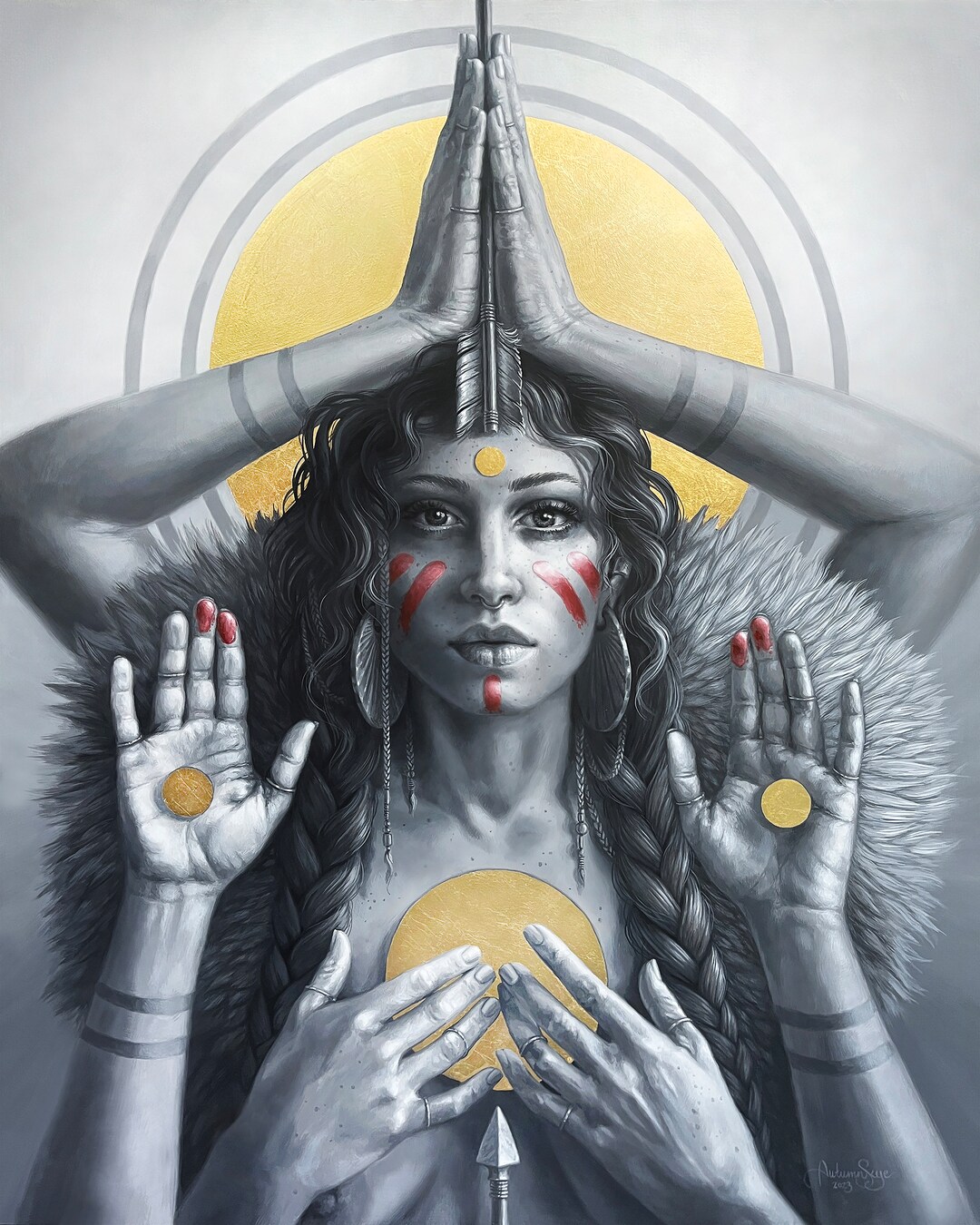 PAPER PRINT (archival) "warrior" by Autumn Skye 17"x22" Ultra-smooth ...