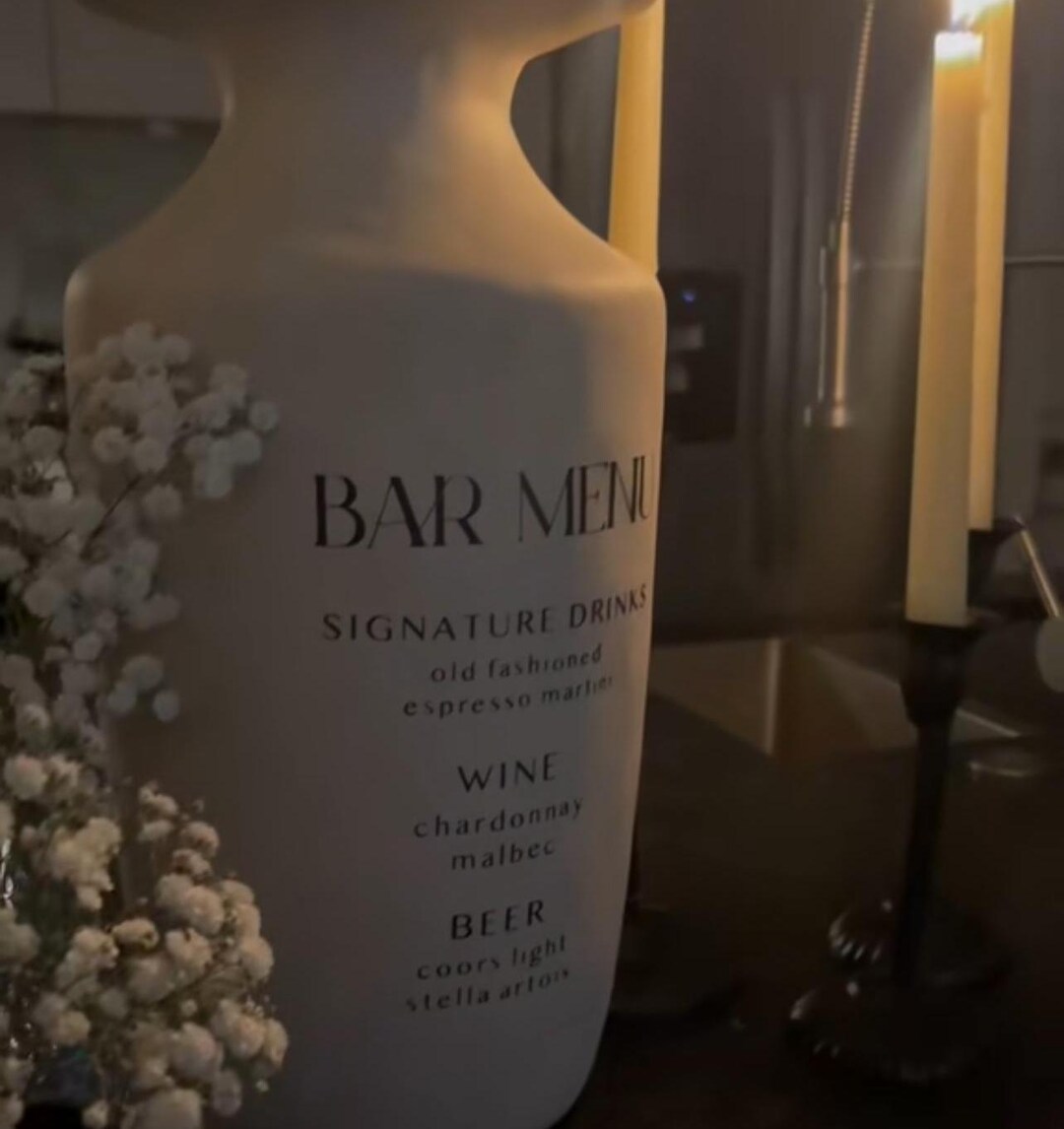 Wedding Bar Sign Decal | Cricut Vinyl Decal for DIY Wedding Bar Sign ...