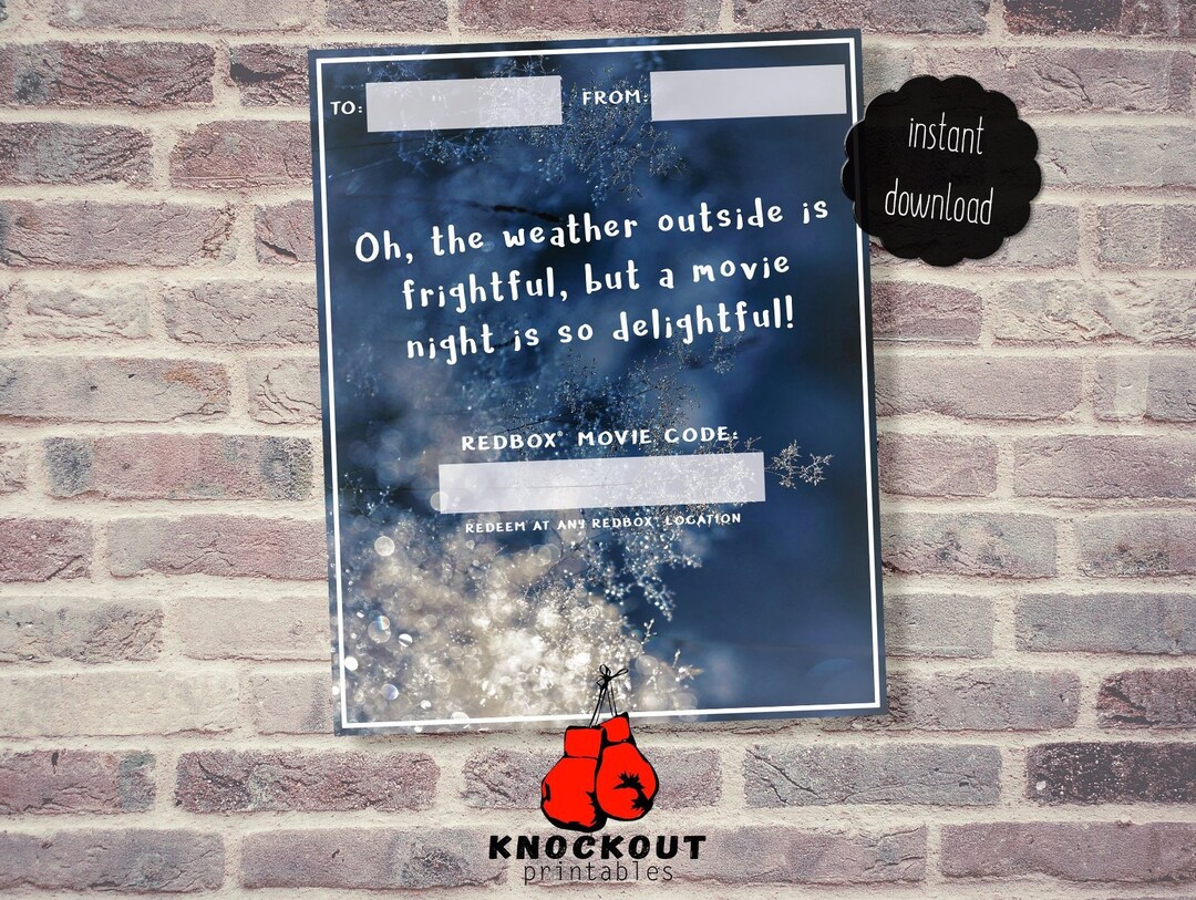Holiday Redbox® Gift Tags Printable Oh the Weather Outside - Etsy