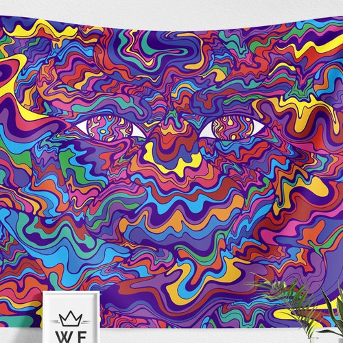 Colorful Psychedelic Art Tapestry Hippie Trippy Wall Hanging - Etsy