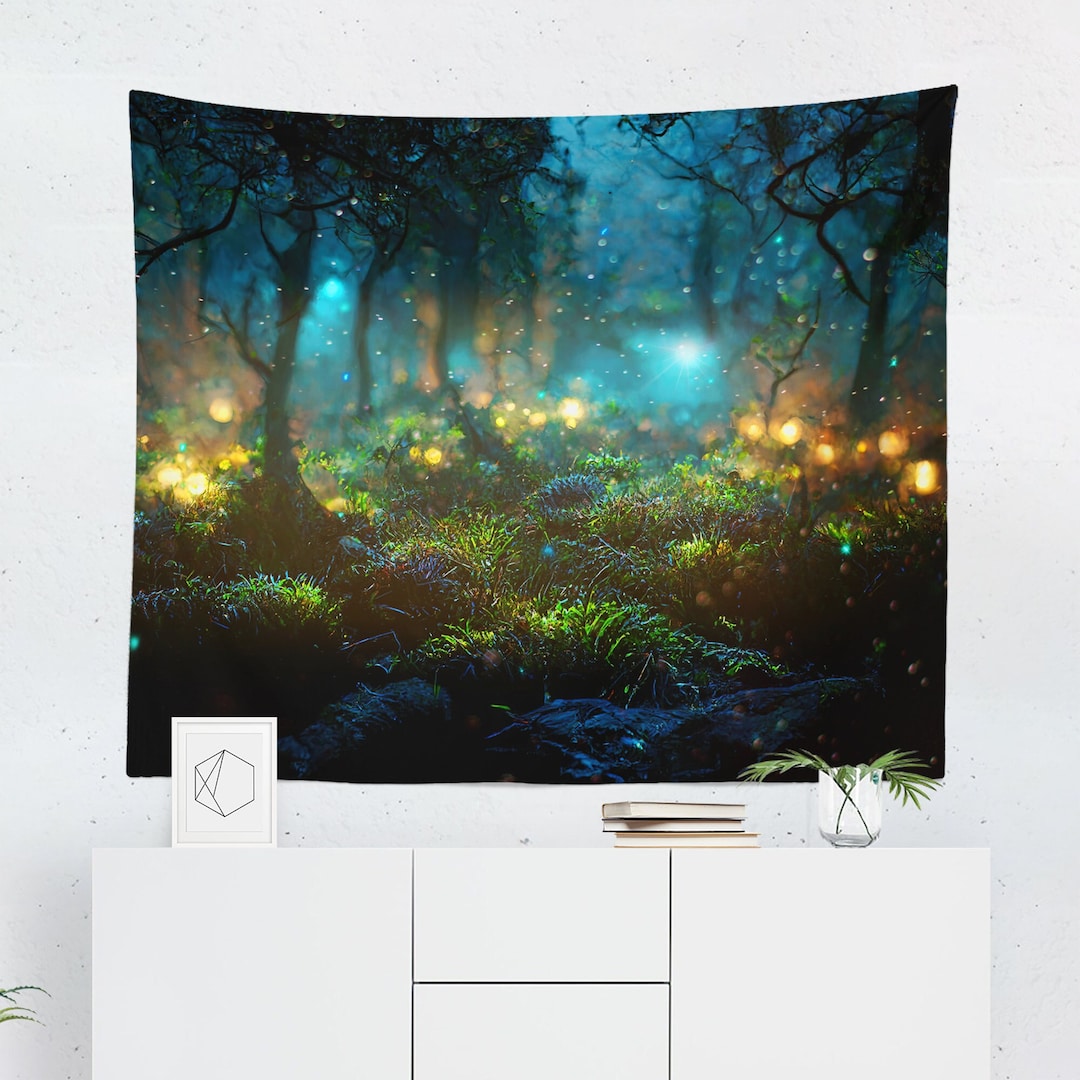Magical Forest Tapestry Wall Hanging Art Decor - Etsy
