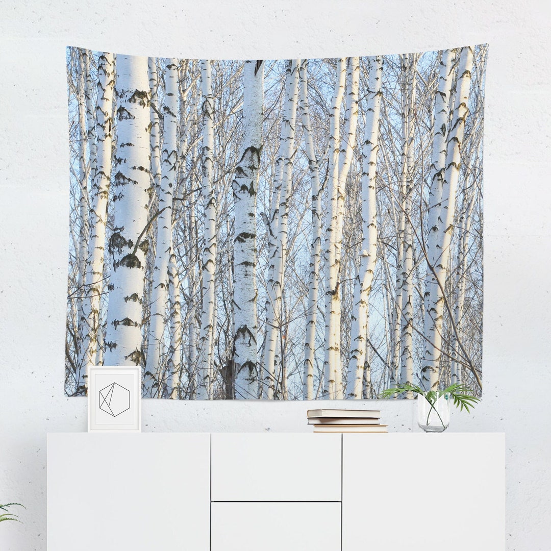 Birch Tree Tapestry Wall Hanging Art - Etsy