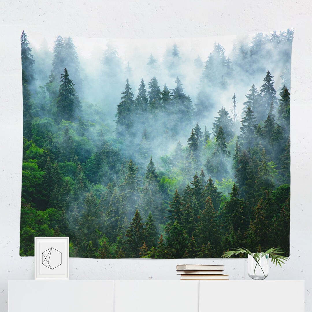Forest Tapestry Forest Wall Hanging Forest Wall Décor Forest Wall Art ...