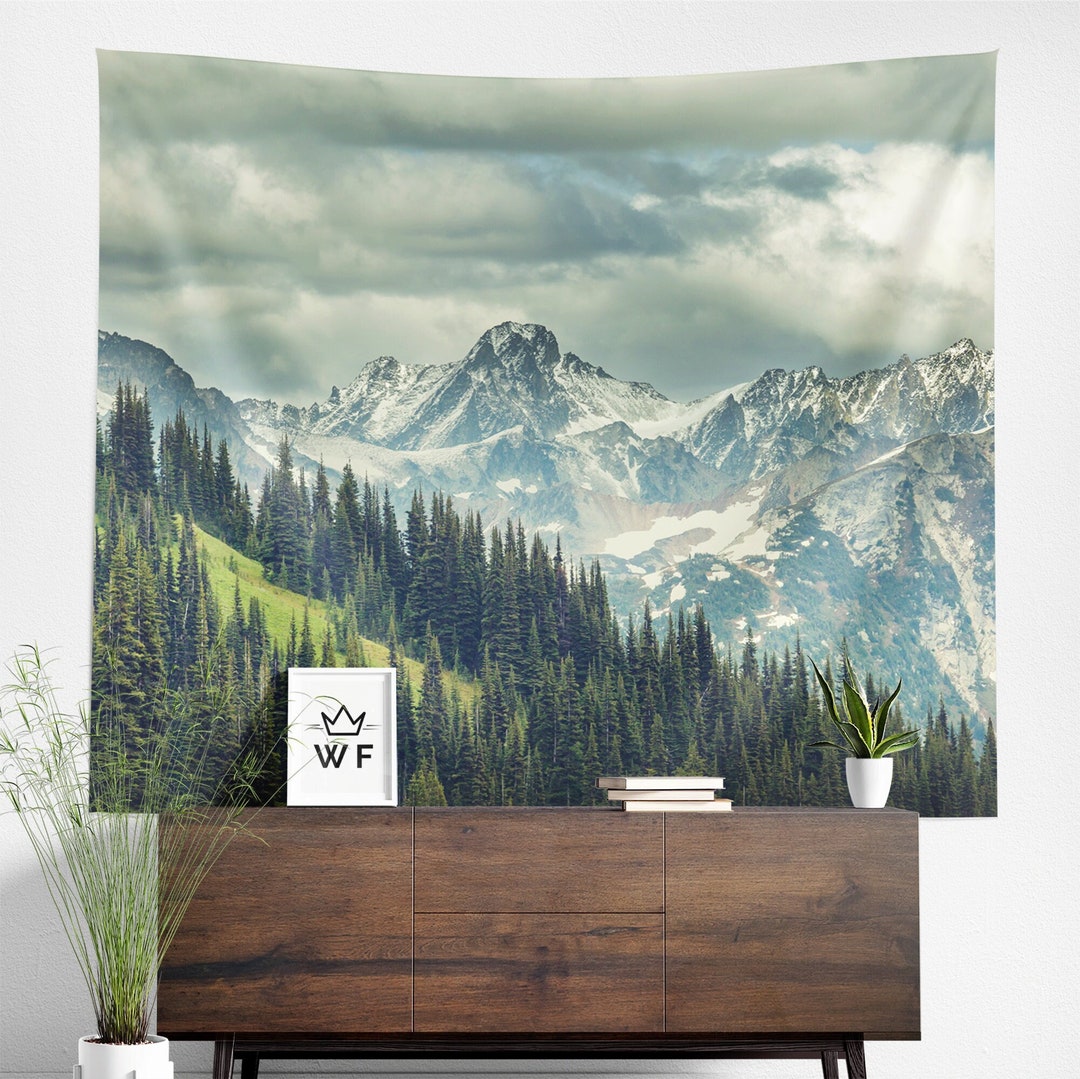 Mountain Tapestry Mountain Wall Tapestry Mountain Wall - Etsy