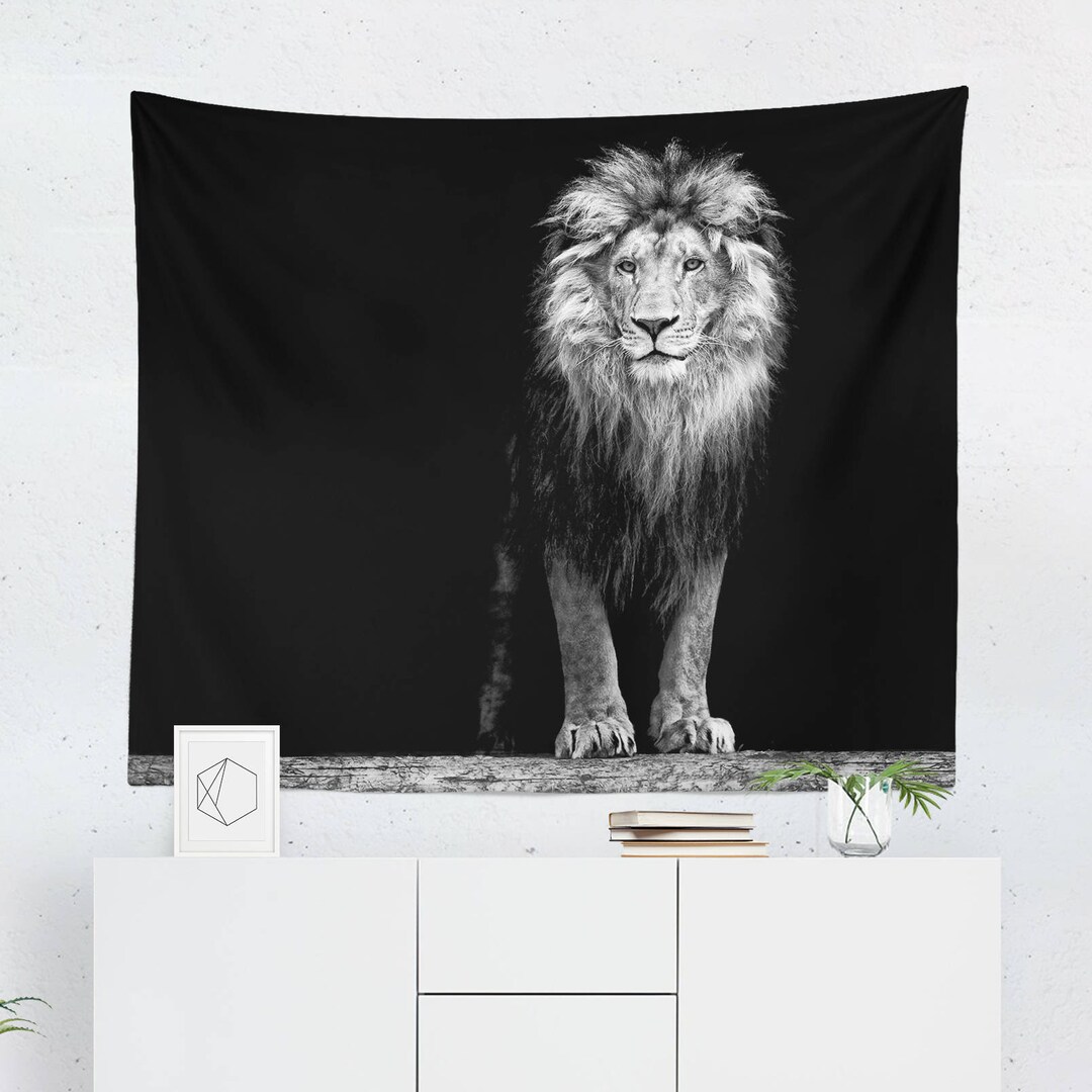 Lion Tapestry Lion Wall Hanging Lion Wall Décor Lion - Etsy