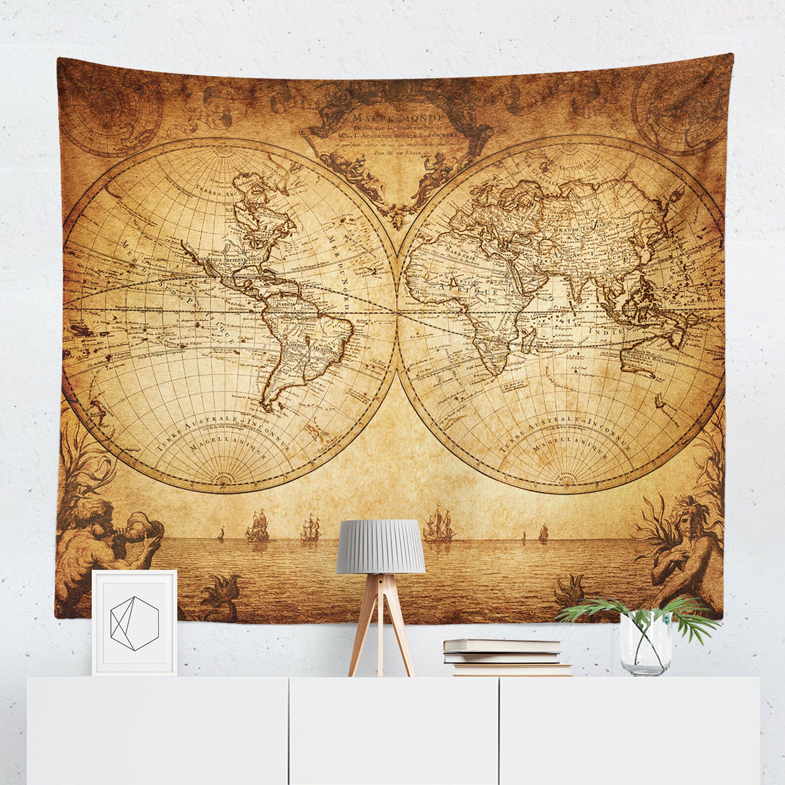 World Map Tapestry World Map Wall Hanging World Map Wall Etsy