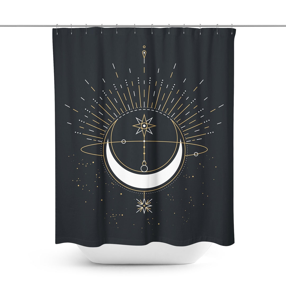 Moon Shower Curtain Moon Bath Curtain Moon Shower Décor - Etsy