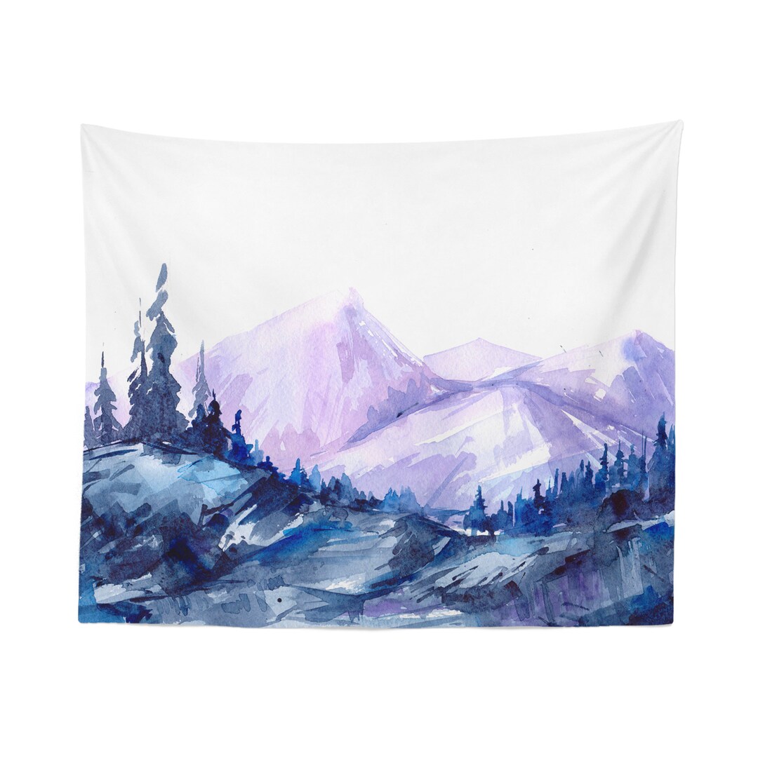Mountain Tapestry, Mountain Wall Hanging, Mountain Wall Décor, Mountain ...