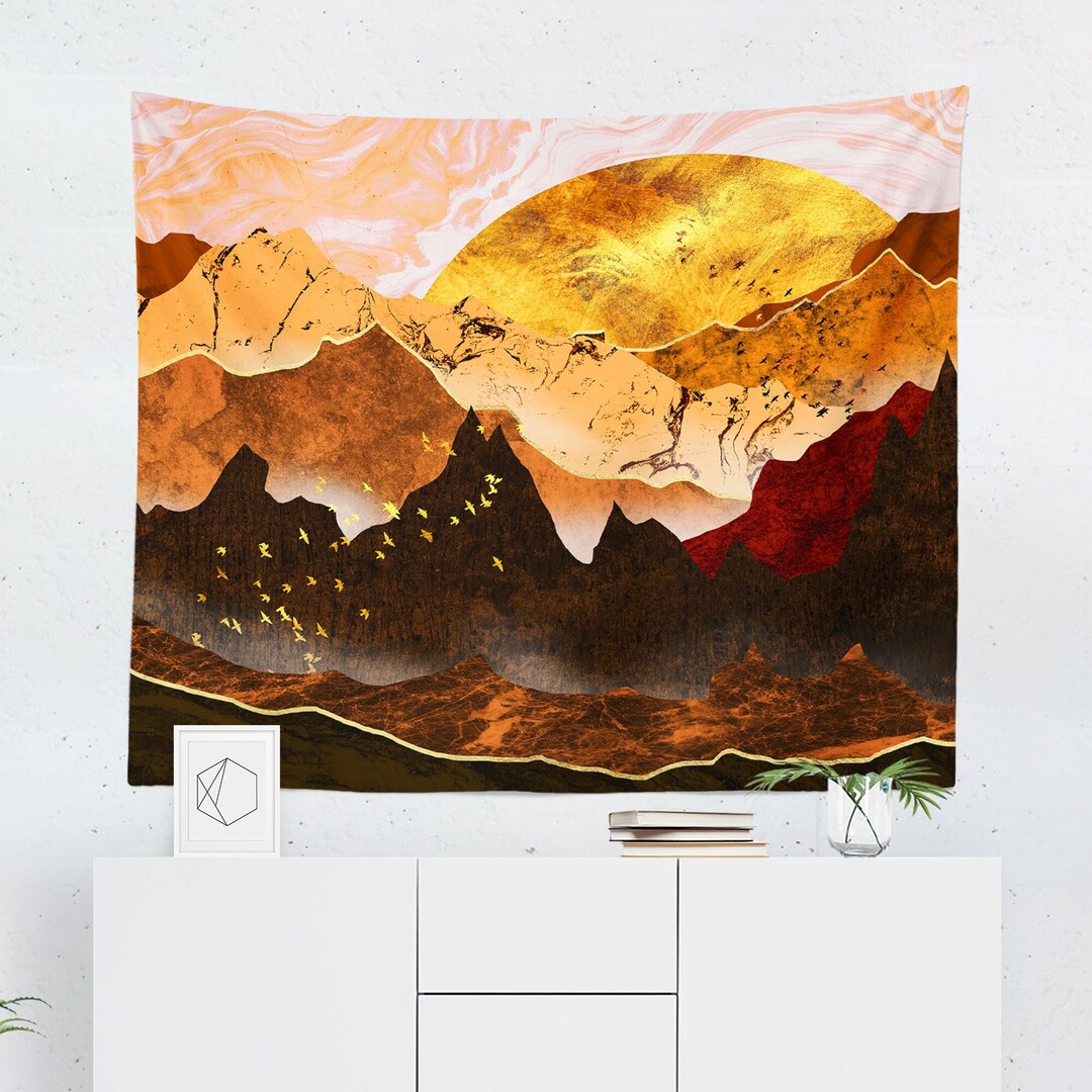 Mountain Tapestry Mountain Wall Hanging Mountain Wall Décor Mountain ...