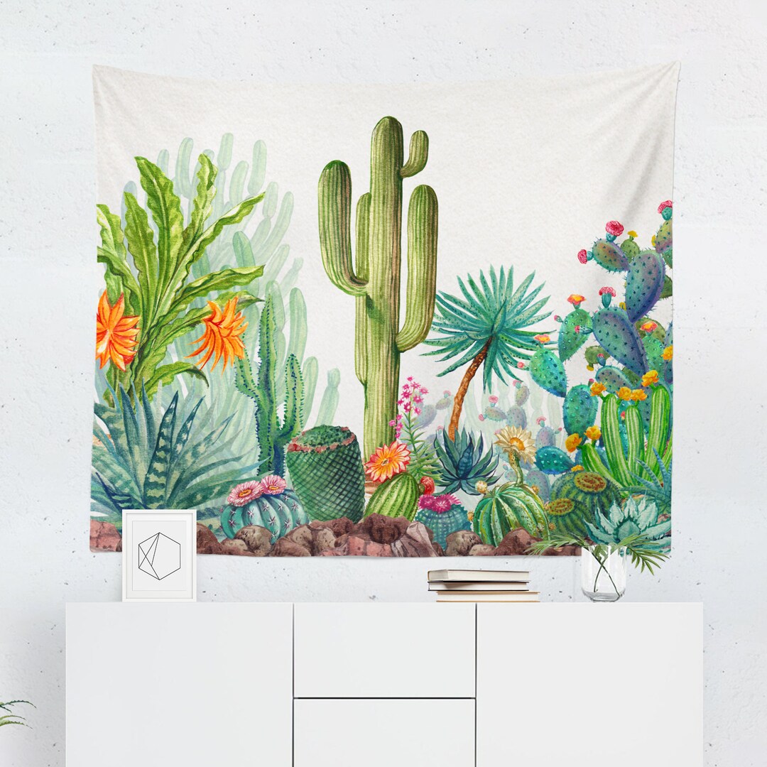 Cactus Tapestry Cactus Wall Hanging Cactus Wall Décor Cactus Wall Art ...