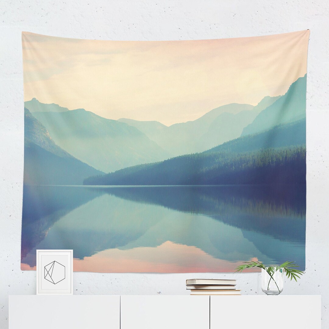 Lake Wall Hanging Mountain Tapestry Mountain Wall Hanging Mountain Wall ...